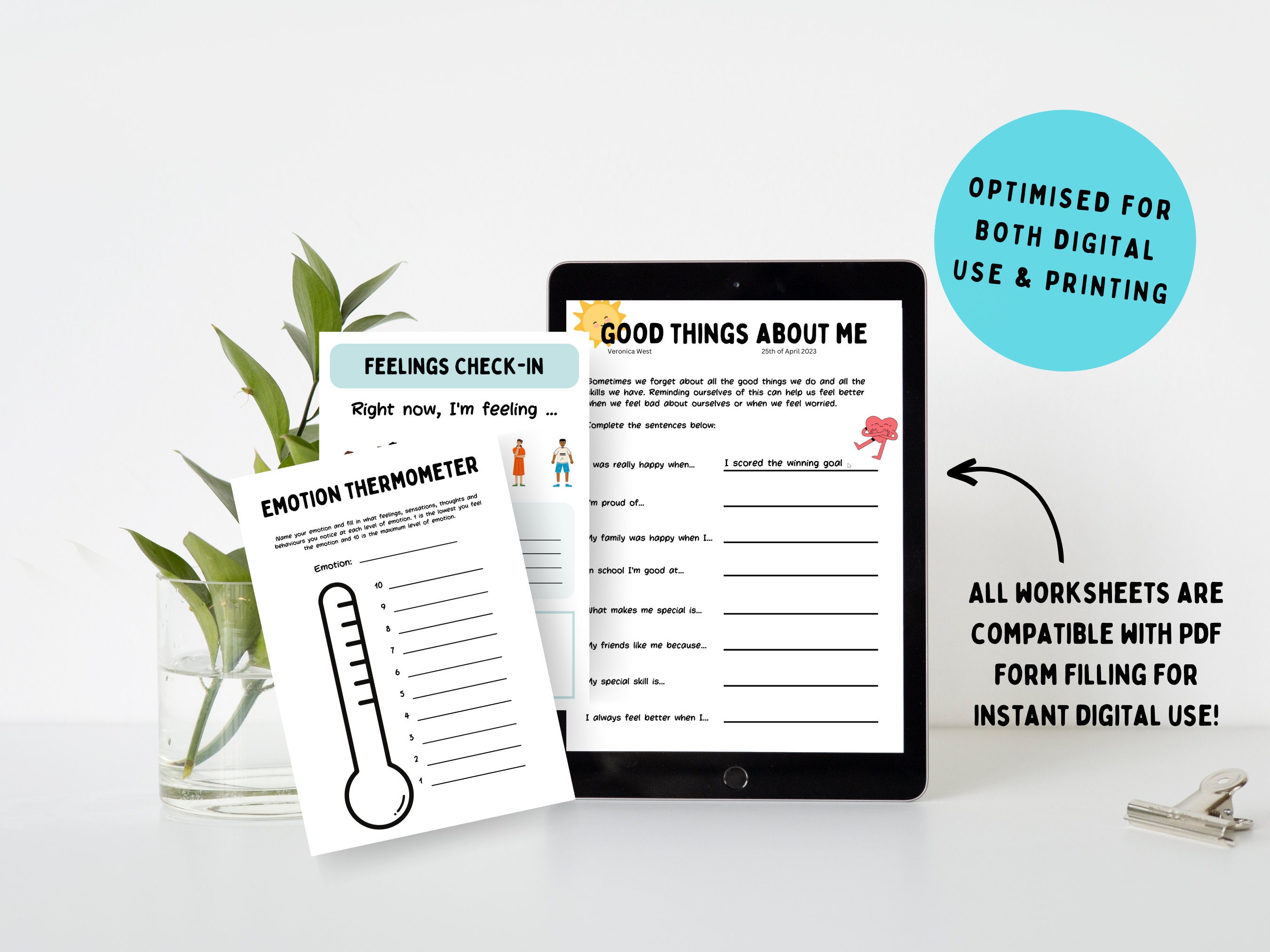 Feelings Worksheets for Kids Feelings Chart Poster Bundle - Etsy