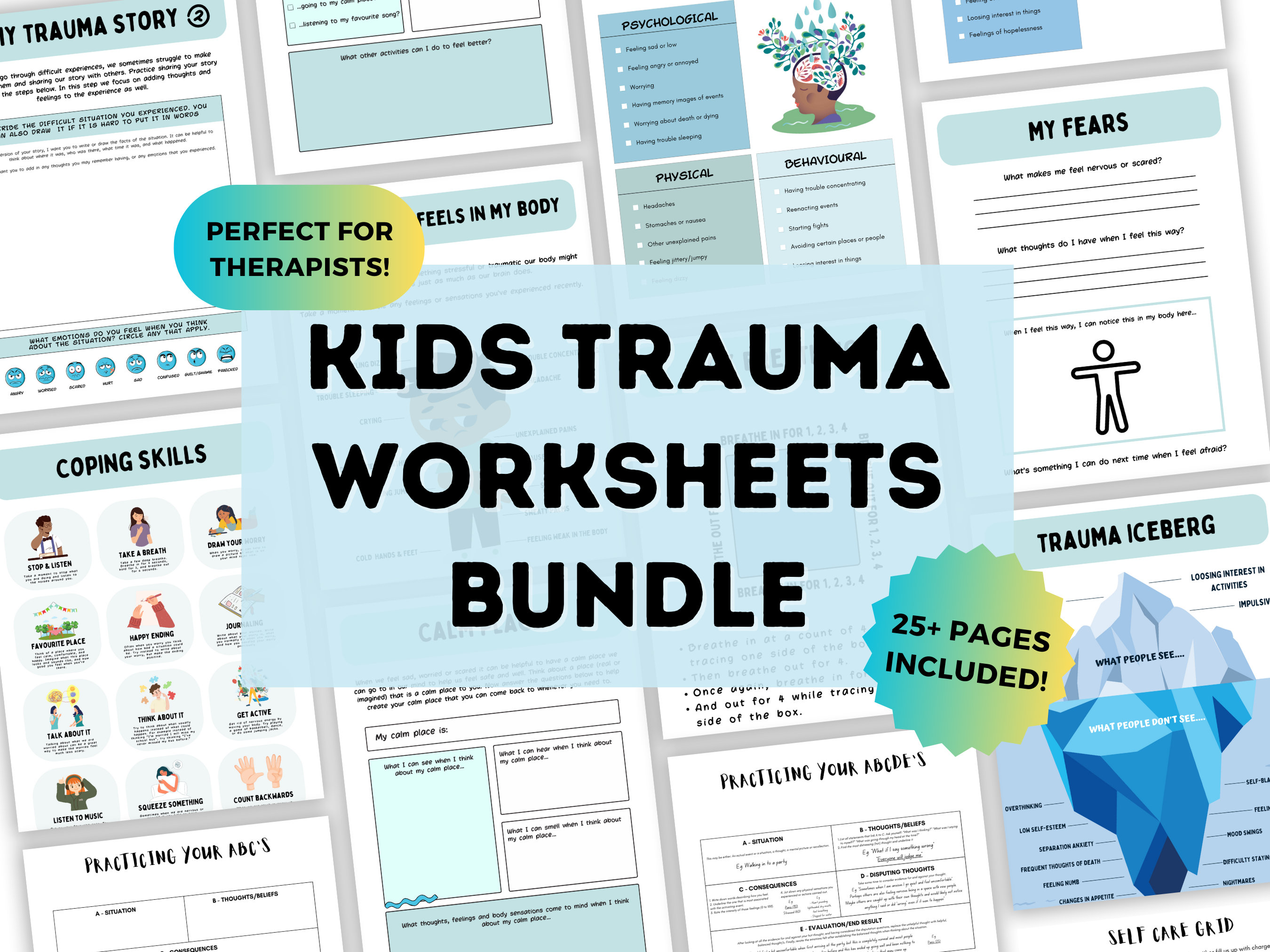 PTSD Worksheets for Kids | Kids Trauma Therapy Cards & PTSD Coping ...