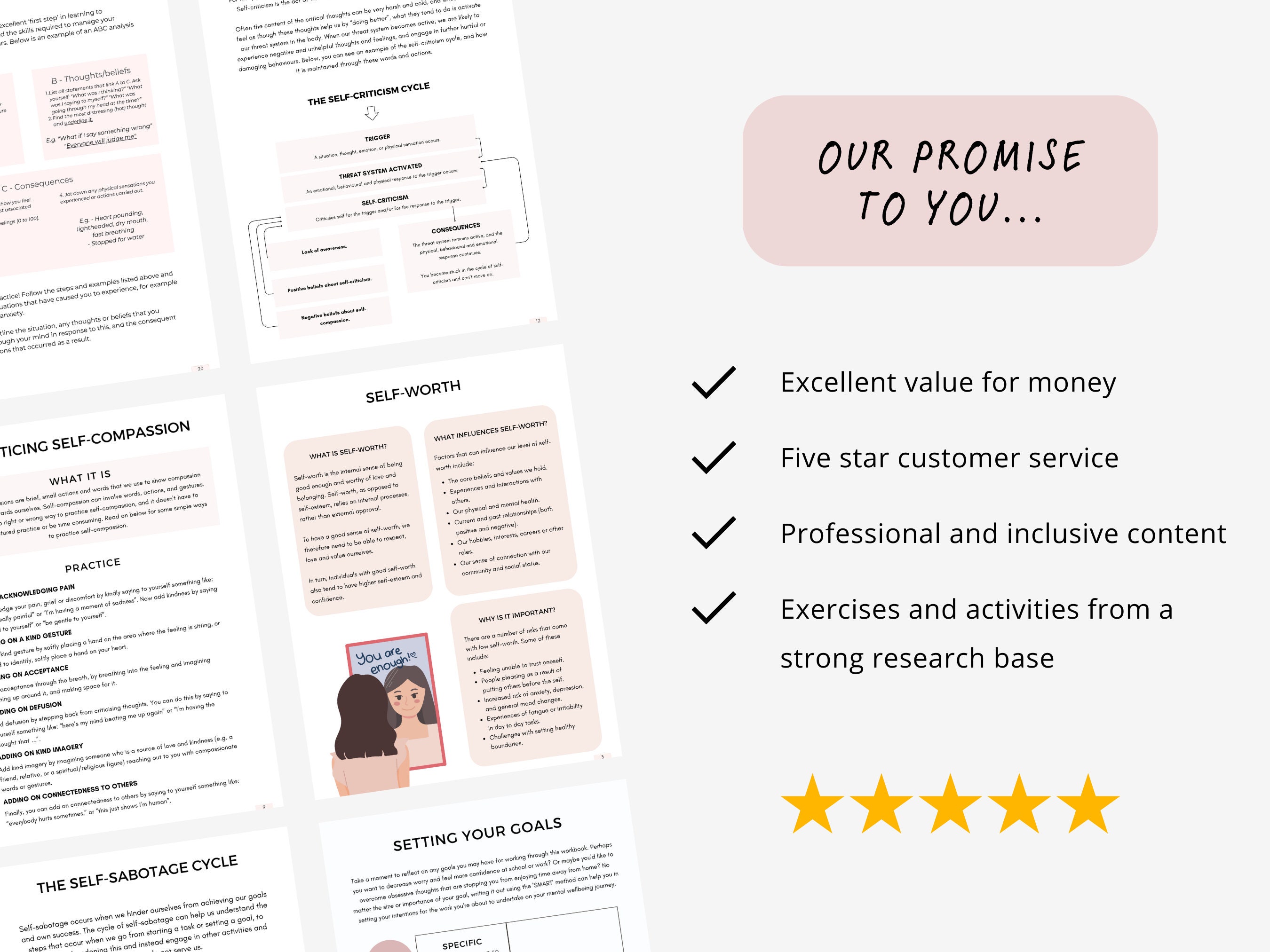 Self Worth Workbook for Improving Self Esteem and Self Worth ...