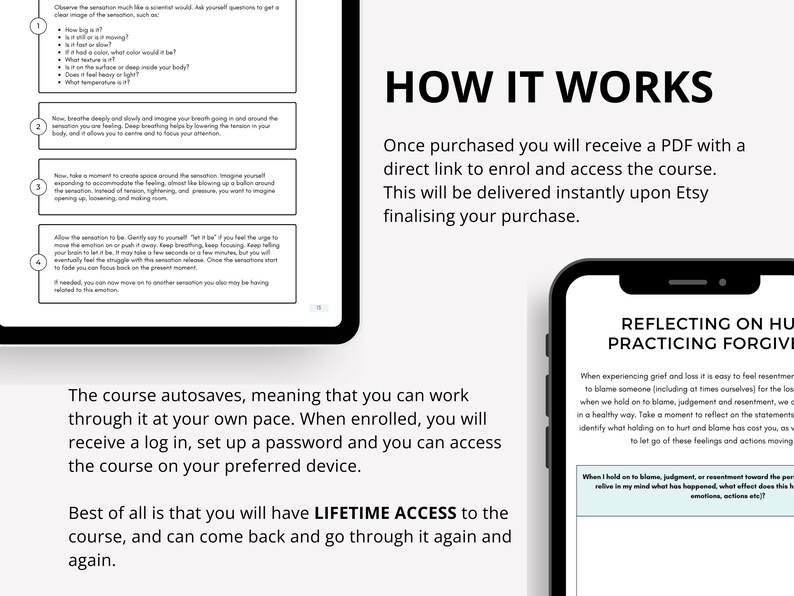 Interactive Grief Digital Course for Working Through Bereavement and ...