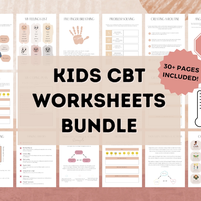 Cbt Thought Record Kids - Etsy