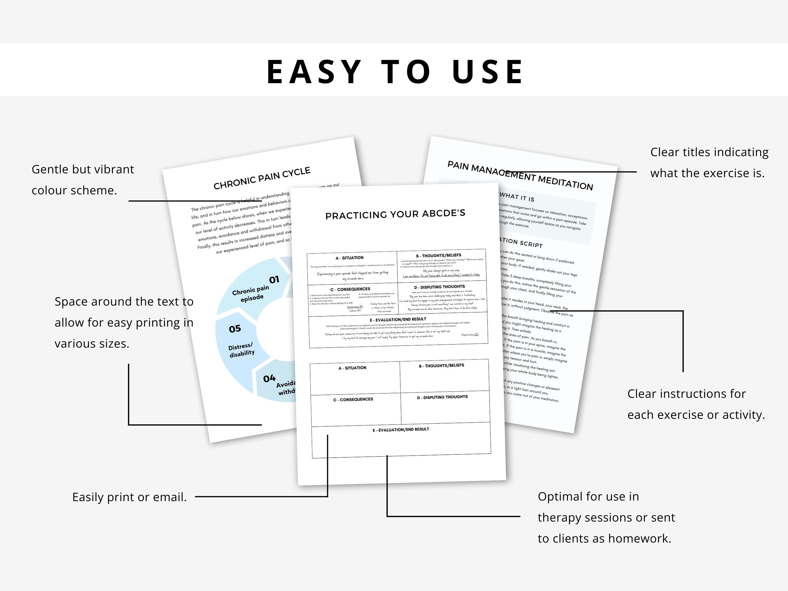 Chronic Pain Therapy Bundle for Therapist or Counselor Assisting ...