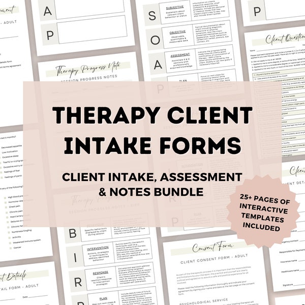 Intake Form Therapy - Etsy