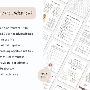 Negative Self-talk Therapy Worksheets: CBT Inner Critic (digital ...
