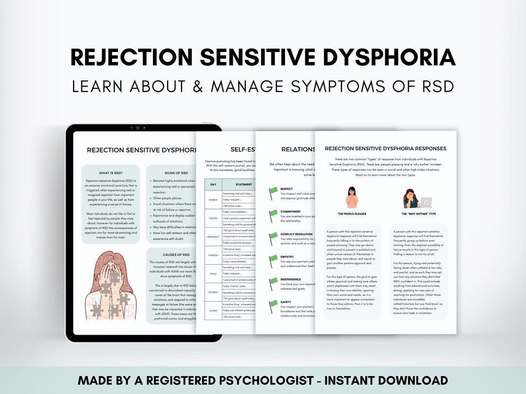 RSD Worksheets: Rejection Sensitivity, People Pleasing, Coping Skills ...