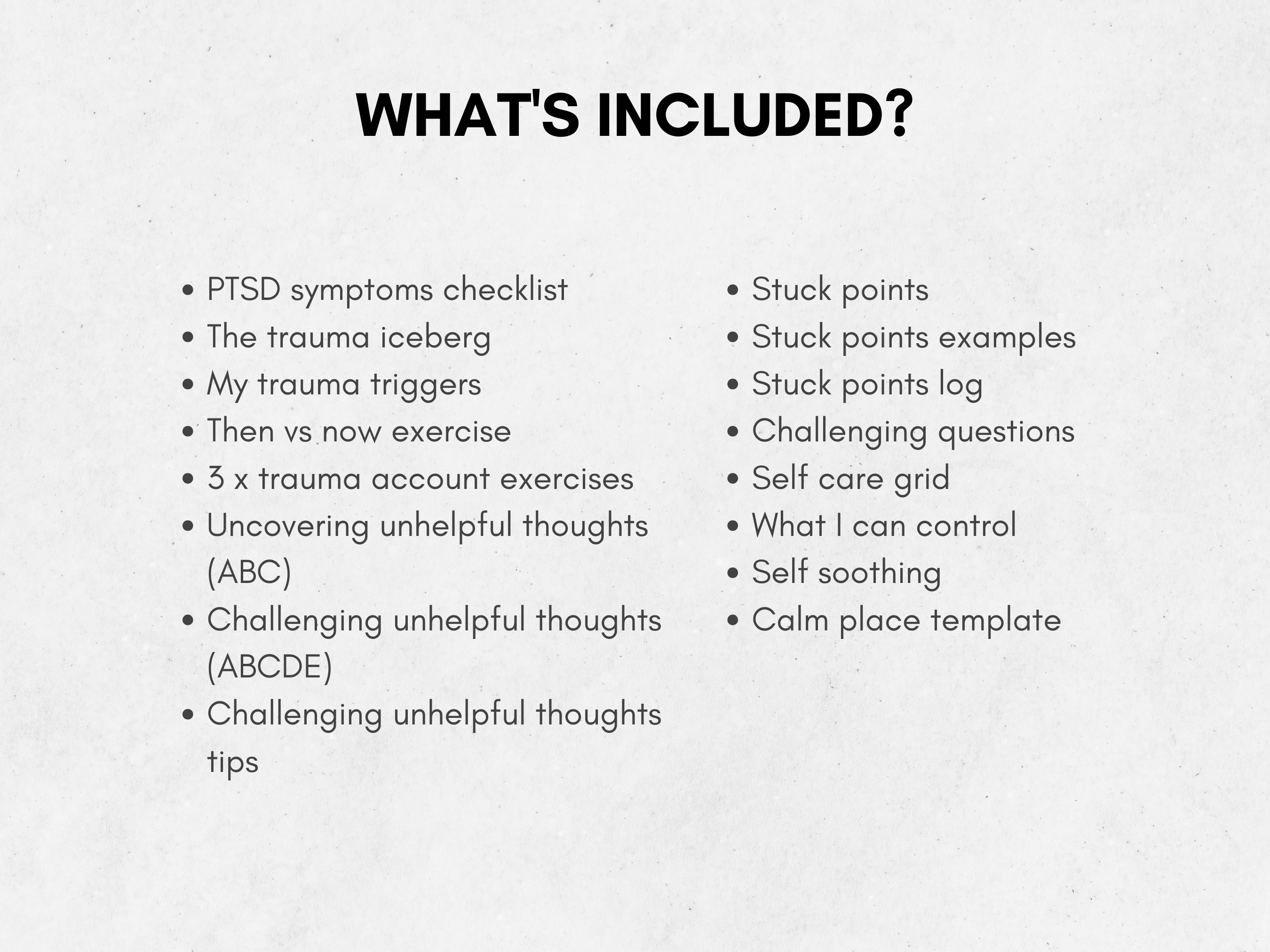 PTSD Adult Trauma Therapy Worksheets: Coping Skills Workbook (printable ...