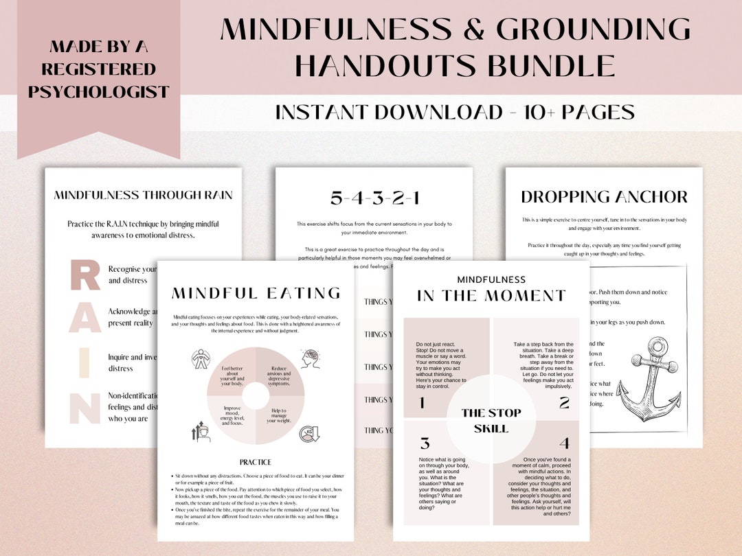 Mindfulness & Grounding Techniques Bundle Mindfulness - Etsy