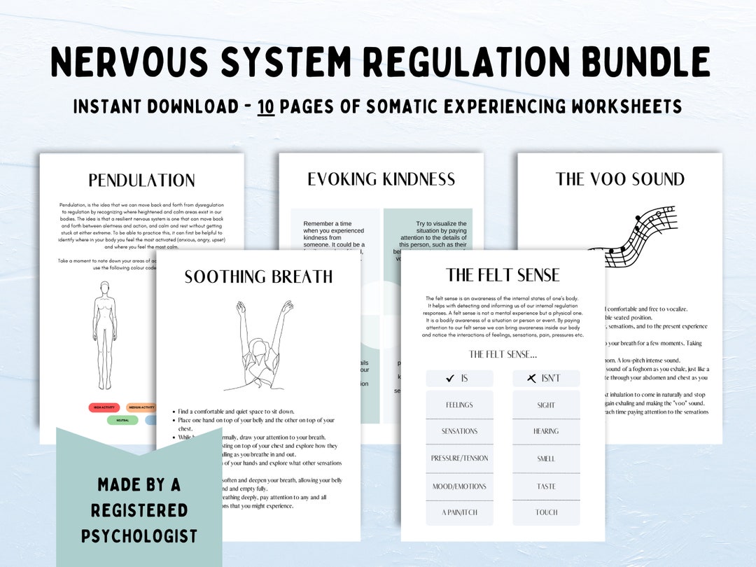 Somatic Experiencing Trauma Worksheets Nervous System - Etsy