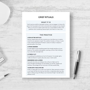 Grief Therapy Worksheets for Adults, Coping Skills for Grief and Loss ...