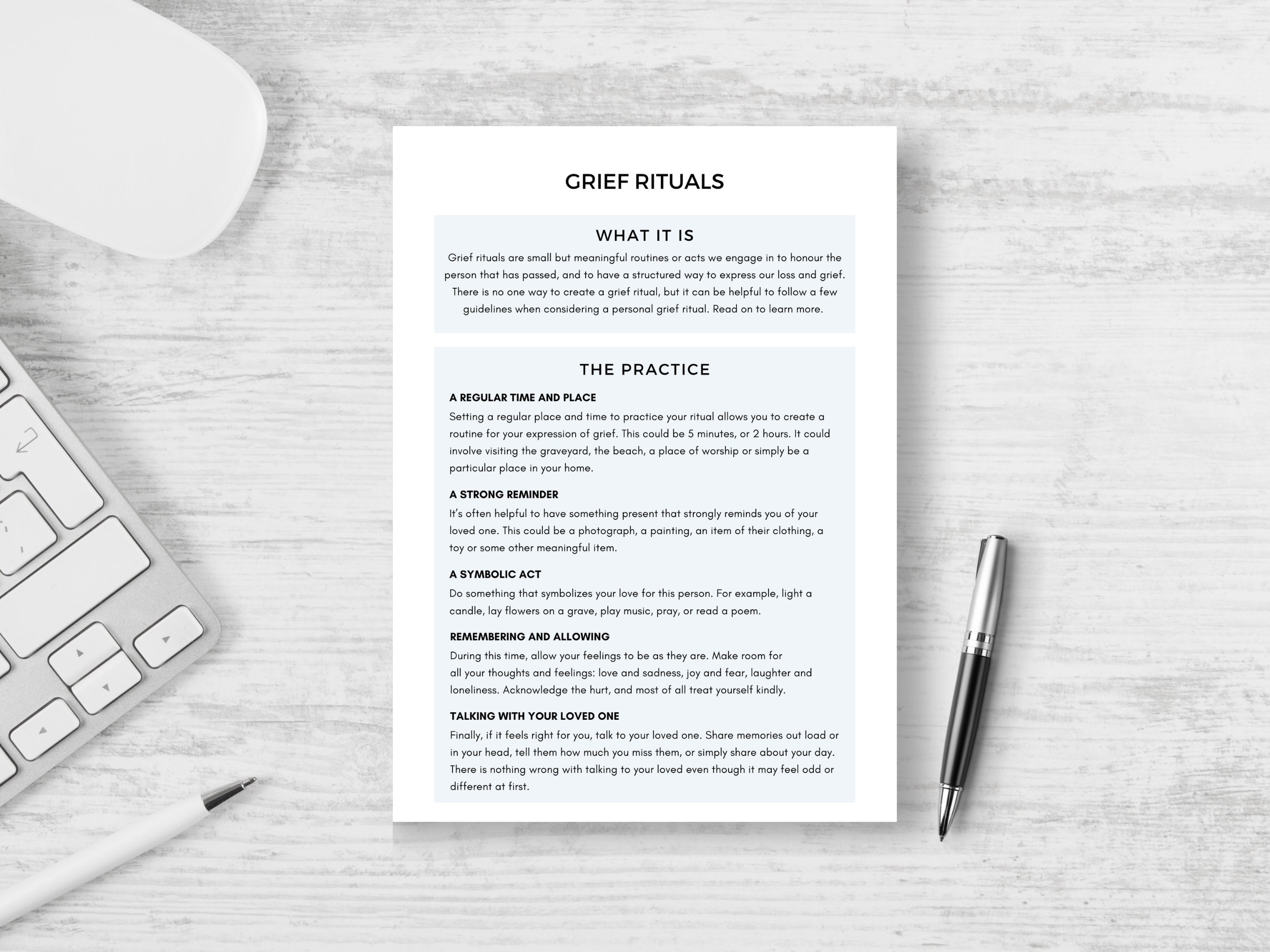 Grief Therapy Worksheets for Adults, Coping Skills for Grief and Loss ...