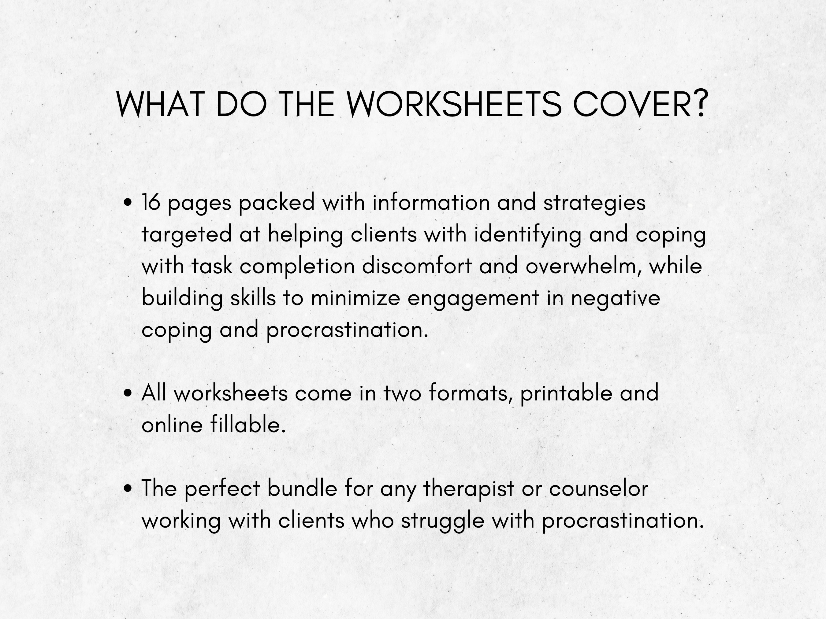 Overcoming Procrastination Worksheets Bundle With Coping Skills for ...