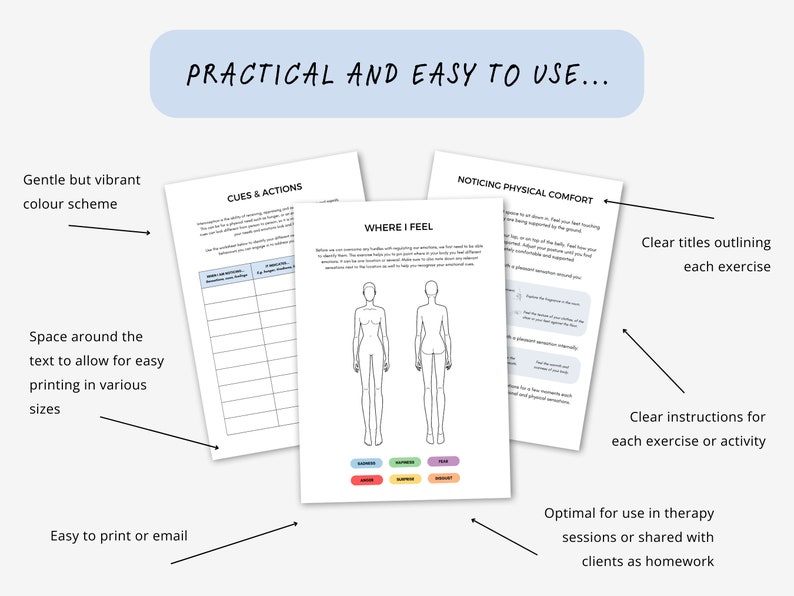 Interoception Worksheets for Understanding Feelings and Emotions ...