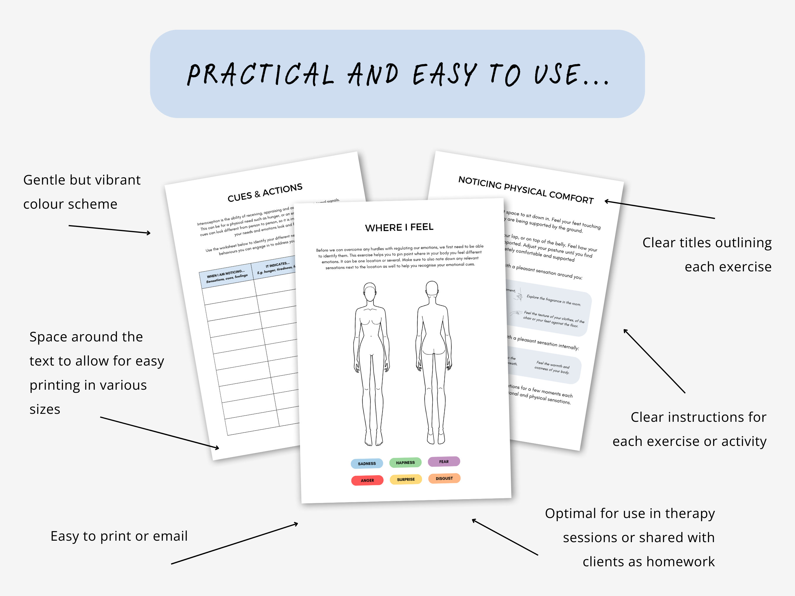 Interoception Worksheets for Understanding Feelings and Emotions ...