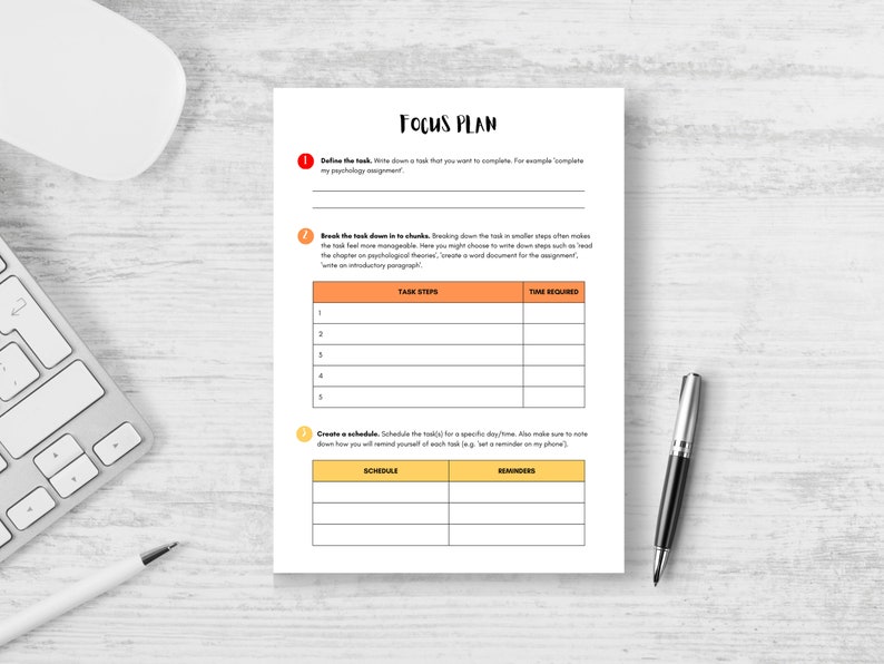 CBT Worksheets for ADHD Brain Bundle, Executive Functioning for Adults ...
