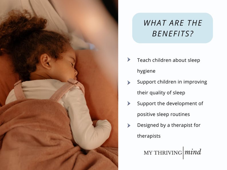 Sleep Hygiene for Kids Therapy Handouts With Bedtime Routine & Box ...