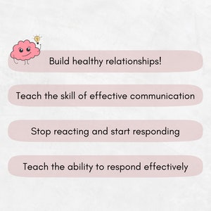 Reacting Vs Responding Worksheets: Communication Skills, Emotional ...