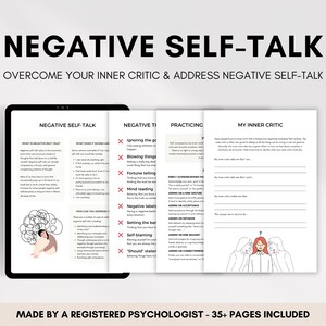 Negative Self Talk Therapy Worksheets for Overcoming Inner Critic ...