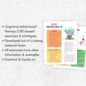CBT Worksheets for ADHD Brain Bundle, Executive Functioning for Adults ...
