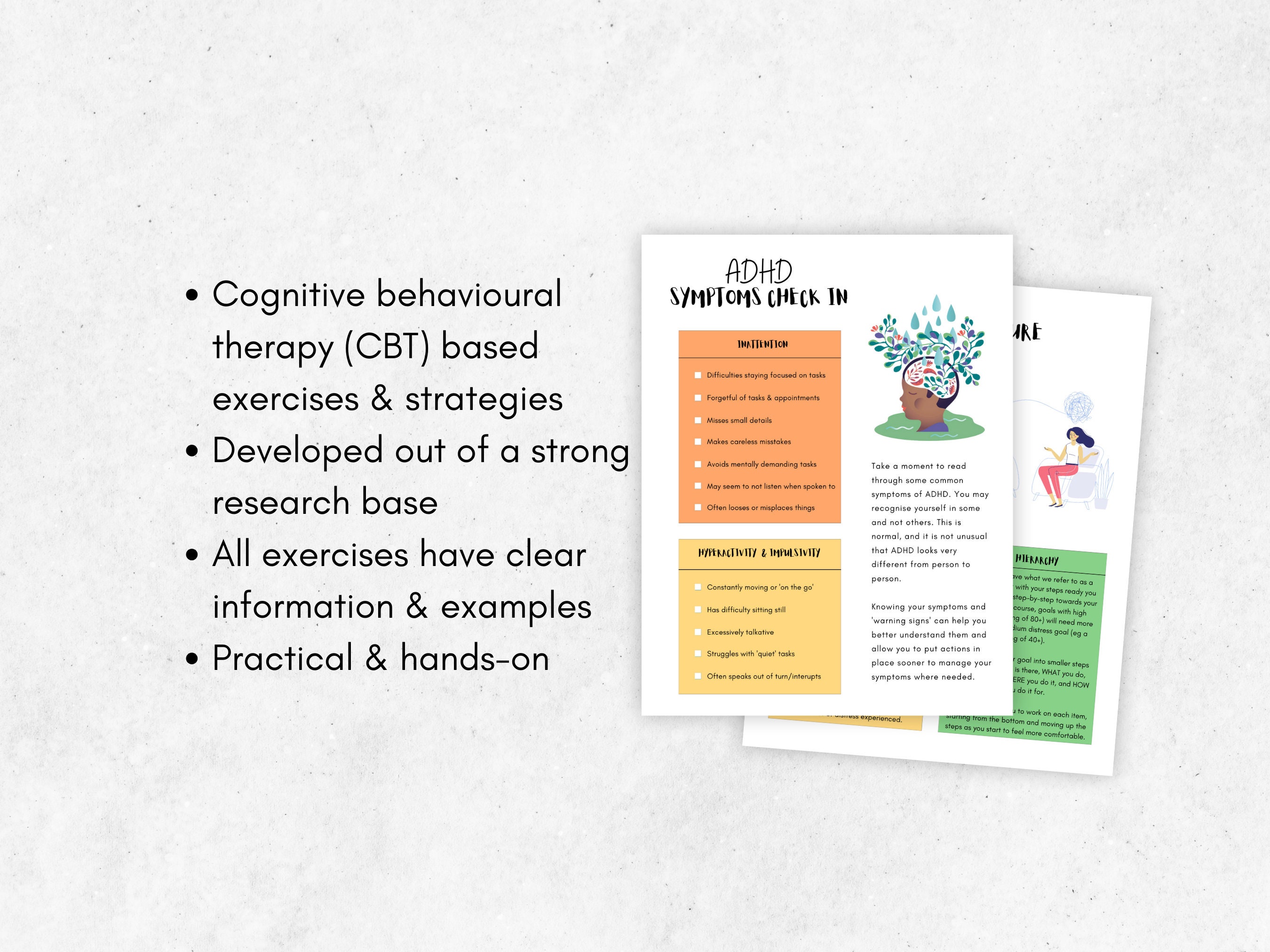 CBT Worksheets for ADHD Brain Bundle, Executive Functioning for Adults ...