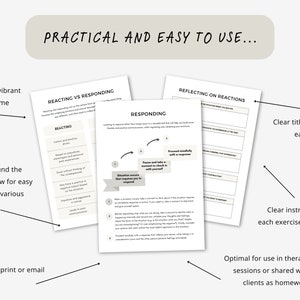 Reacting Vs Responding Worksheets for Couples Therapy and Marriage ...