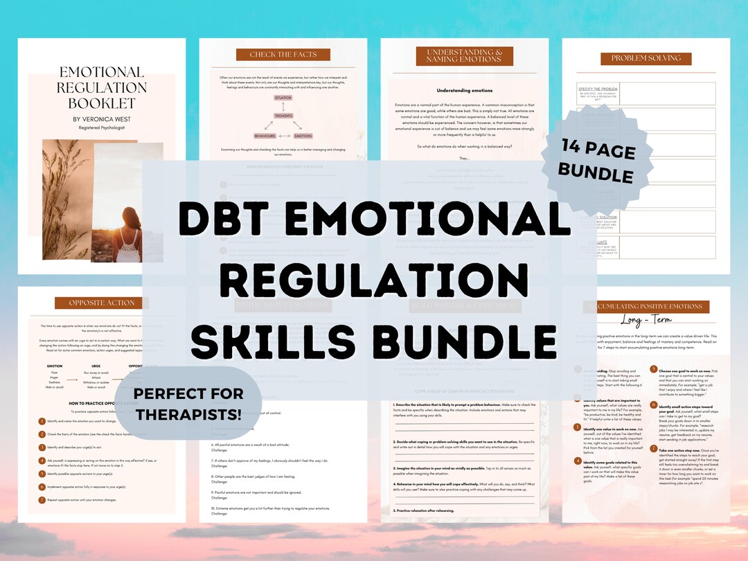 DBT Emotional Regulation Worksheets Bundle: Therapy Tools (PDF) - Etsy
