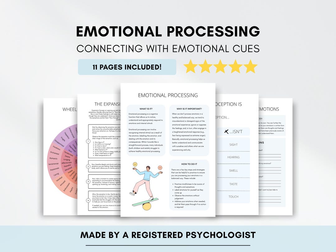 Emotional Processing Worksheets With Interoception & Wheel of Emotions ...