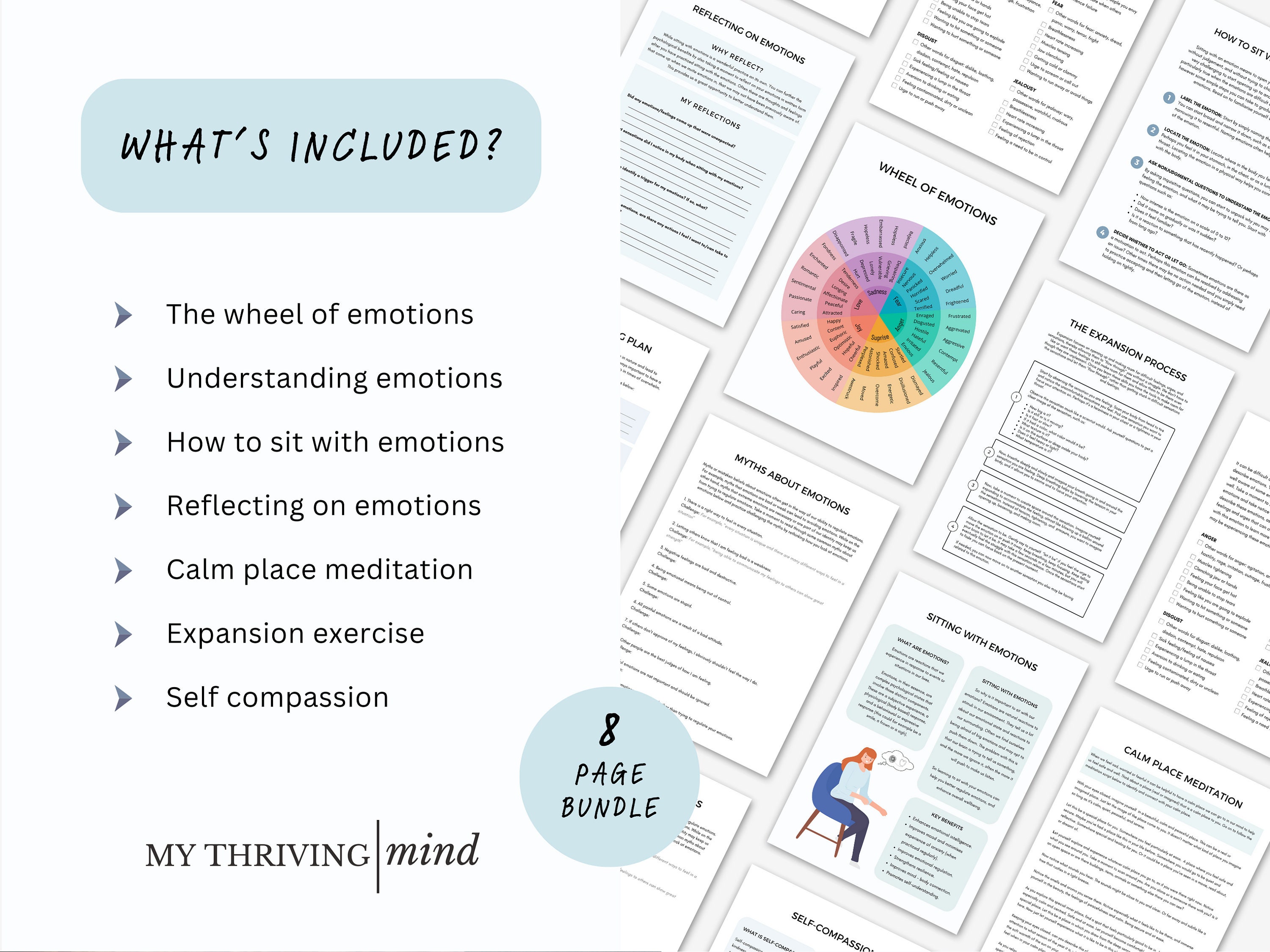 Sitting With Emotions Worksheets for Understanding Emotions and ...