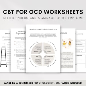 CBT Worksheets for OCD, Cognitive Behavioral Therapy Exercises & Activities for Managing ...