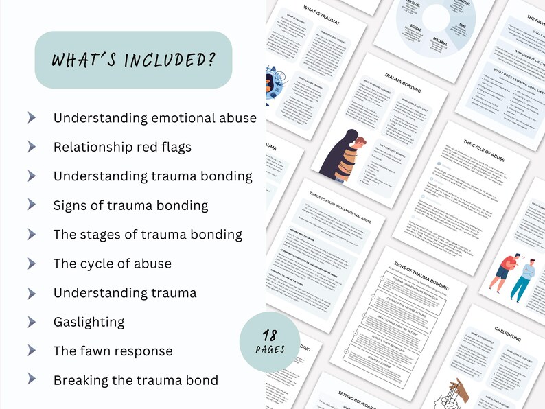 Emotional Abuse Therapy Worksheets With Gaslighting & Fawn Response ...