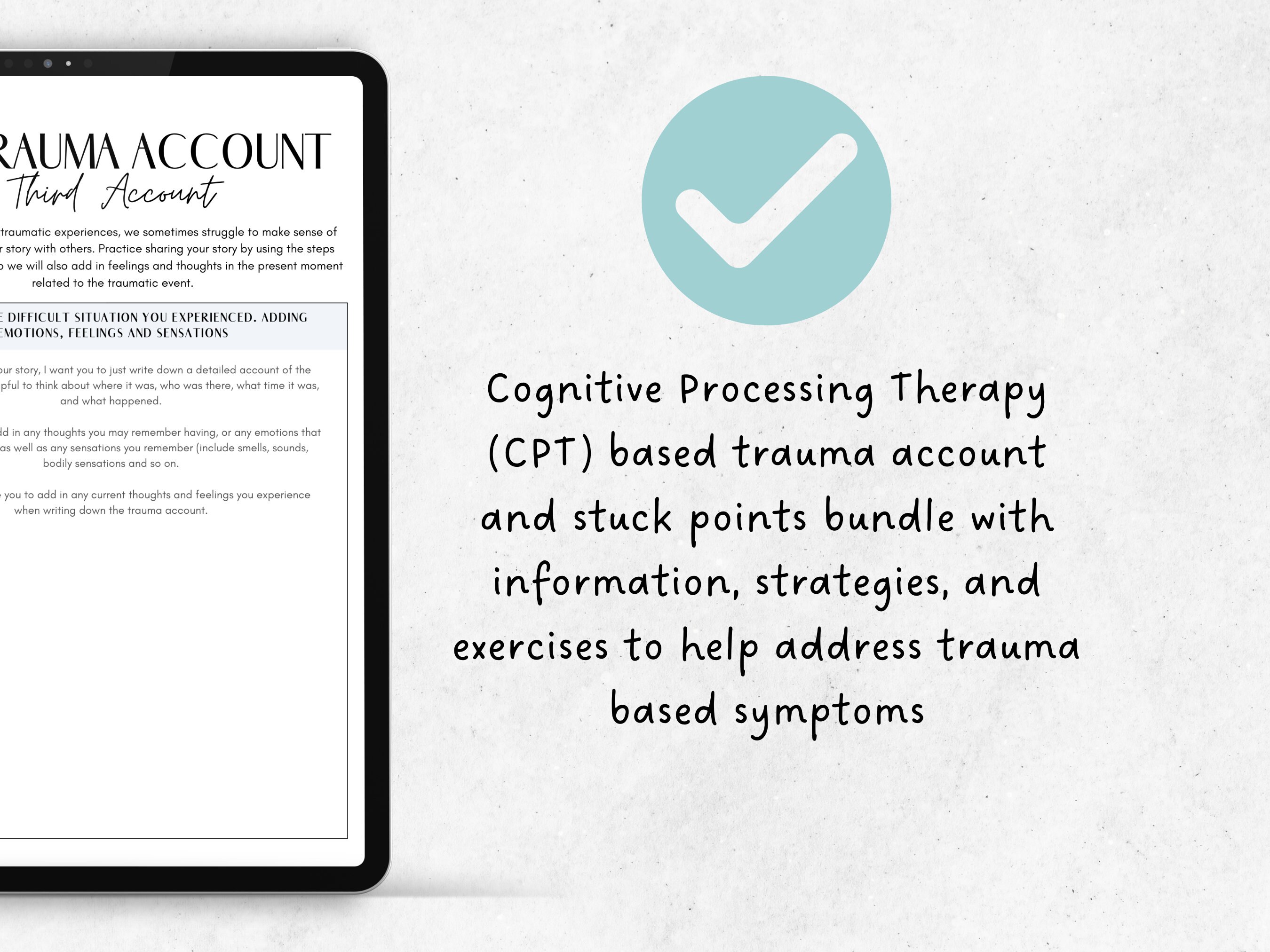 CPT Trauma Therapy Worksheets Bundle Trauma Healing Bundle Thought ...