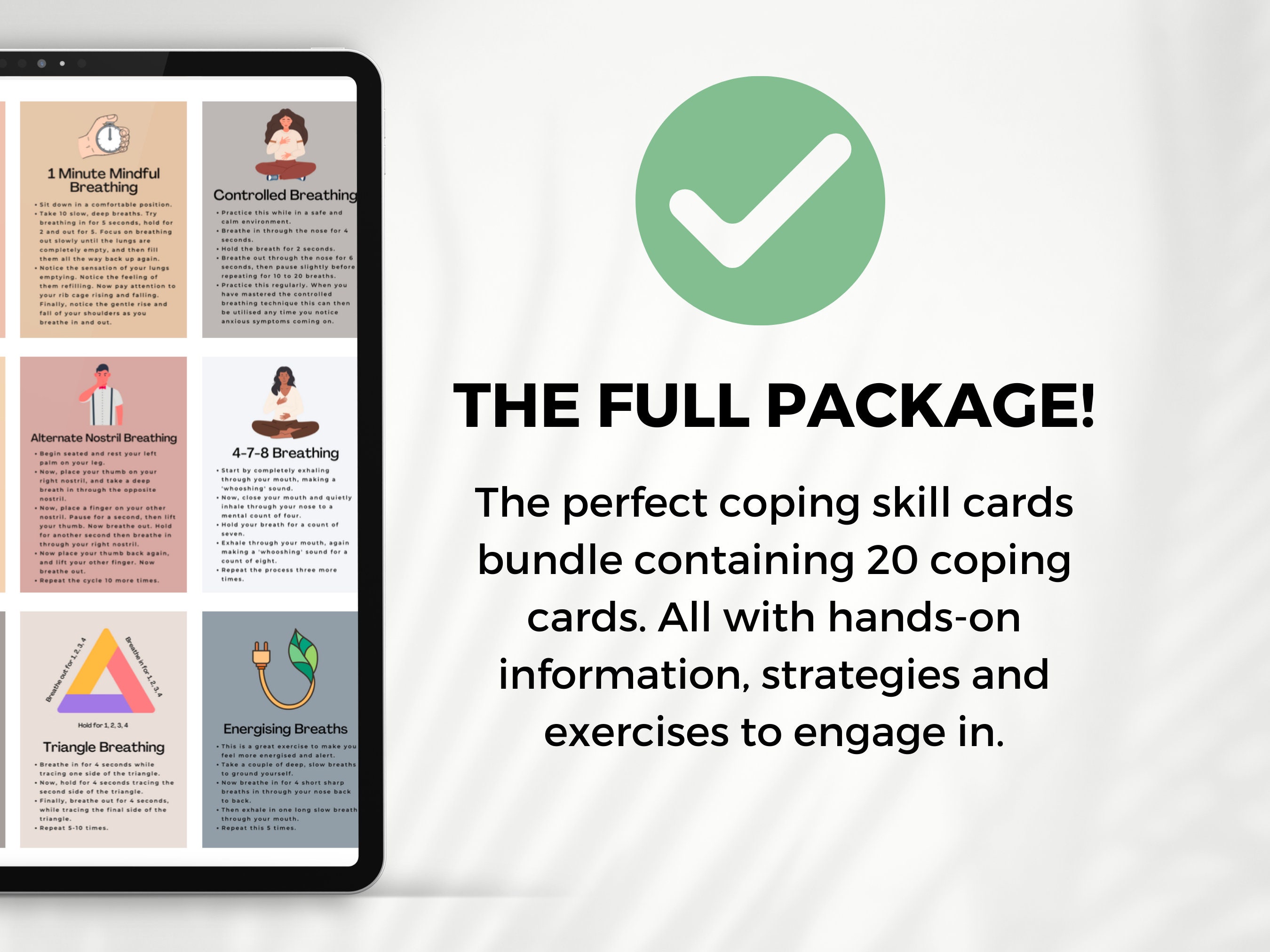 Coping Skills Cards Bundle Anxiety Coping Cards for Teens & Adults ...