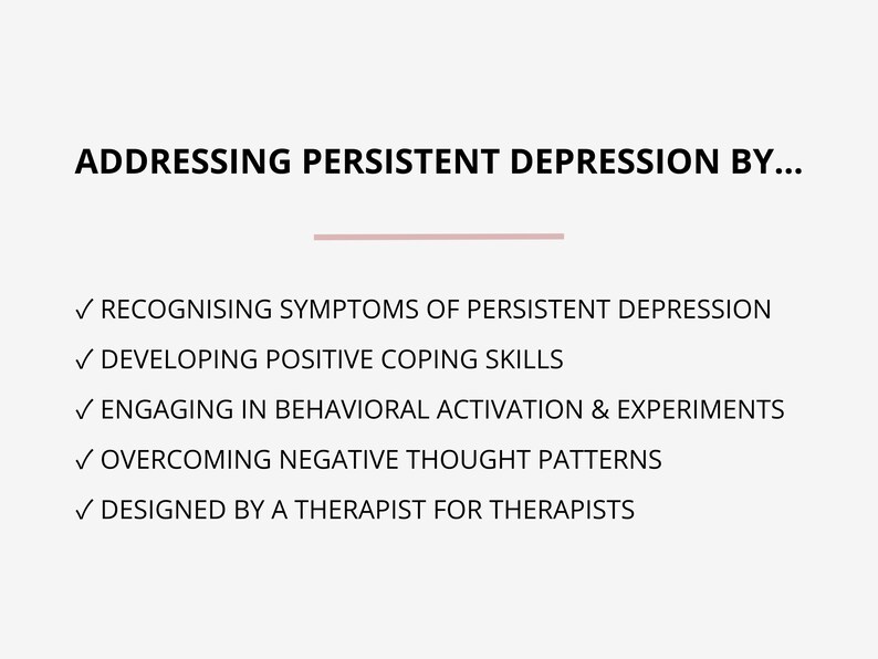 CBT Depression Worksheets for Managing Persistent Depressive Disorder ...