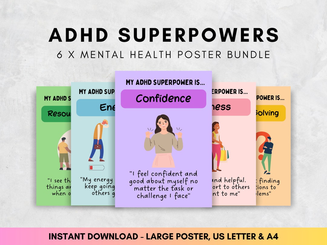 ADHD Superpowers Neurodivergent Posters for Kids Calming - Etsy