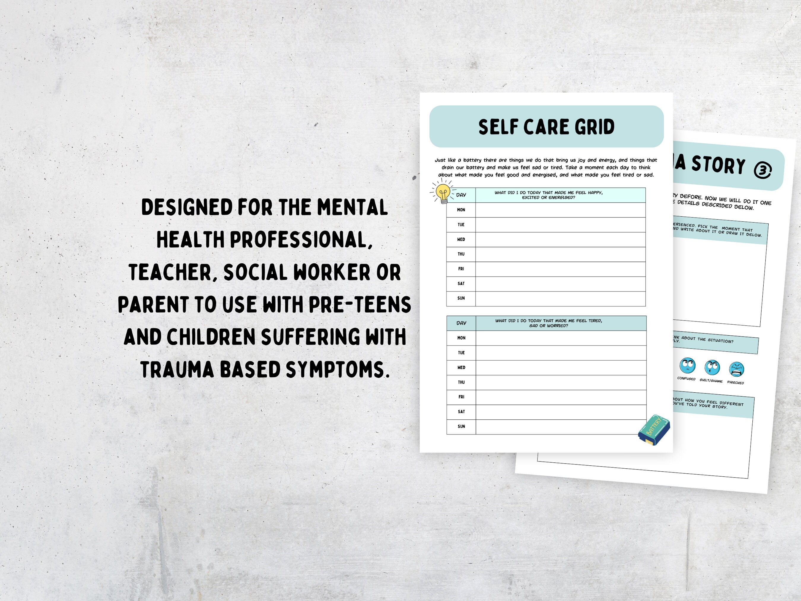 PTSD Worksheets for Kids Kids Trauma Therapy Cards & PTSD Coping Skills ...