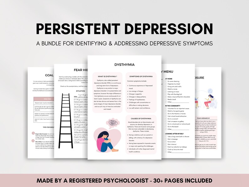 Depression Therapy Worksheets for Understanding Persistent Depressive ...