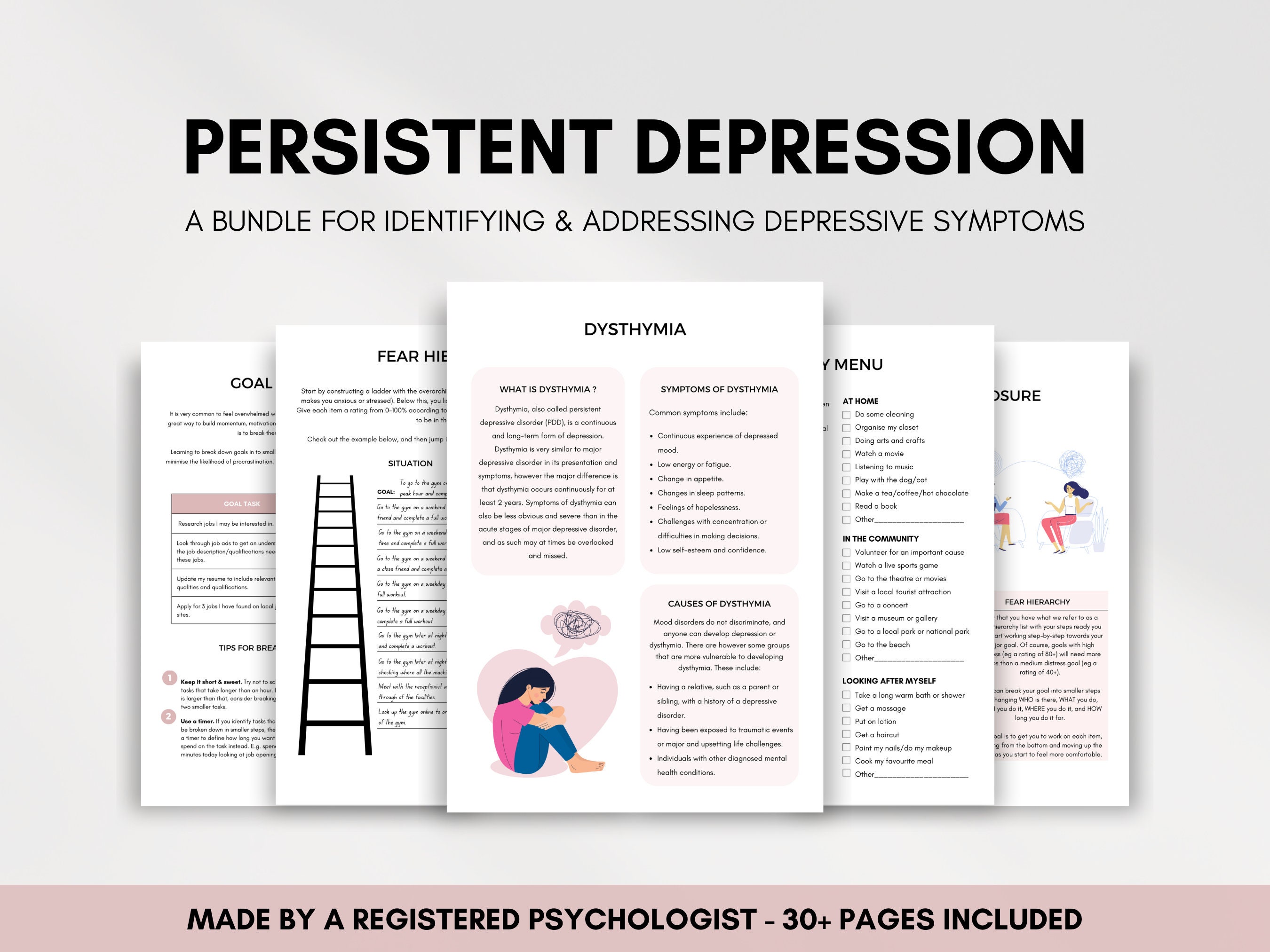 Depression Therapy Worksheets for Understanding Persistent Depressive ...