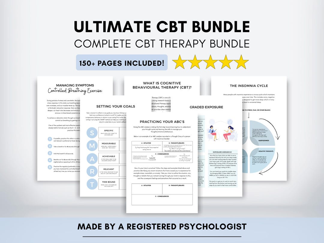 CBT Worksheets Mega Bundle With Therapist & Counselor Therapy Resources ...