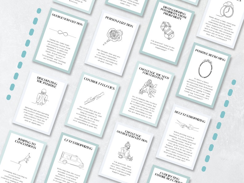 CBT Cards Therapy Bunde Cognitive Disputation & Distortion Cards ...