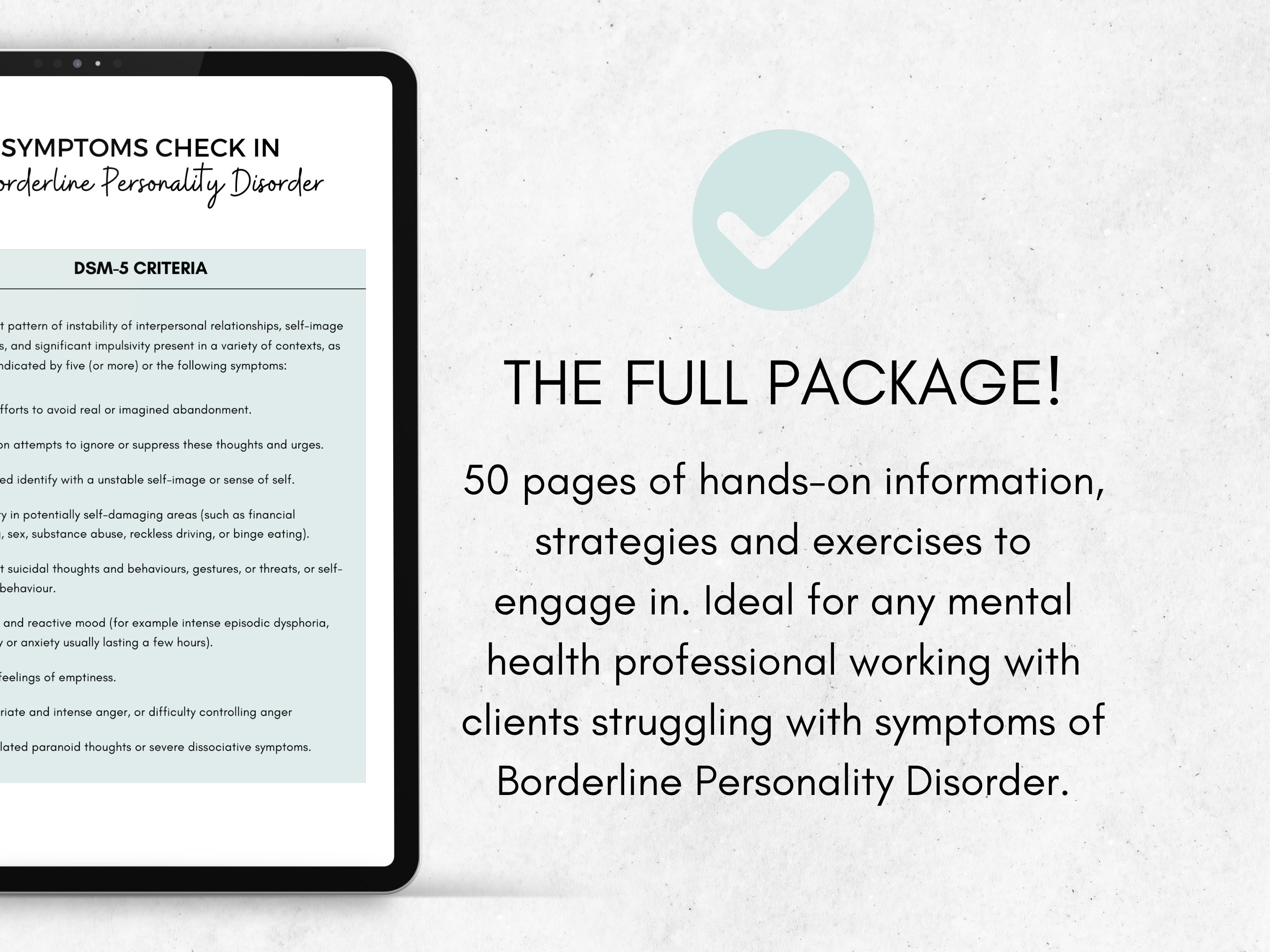 DBT Worksheets Bundle: Borderline Personality Disorder, Emotional ...