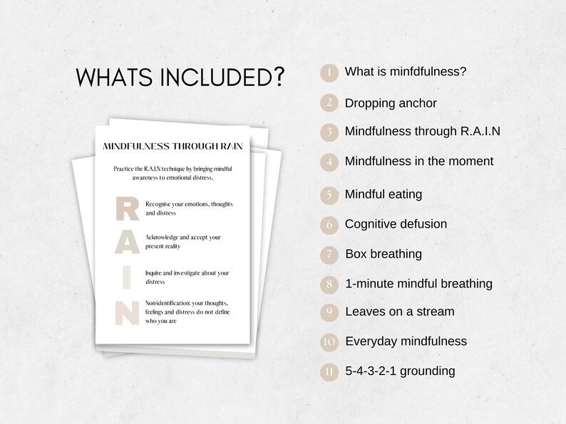 Mindfulness & Grounding Worksheets With Dropping Anchor and Cognitive ...