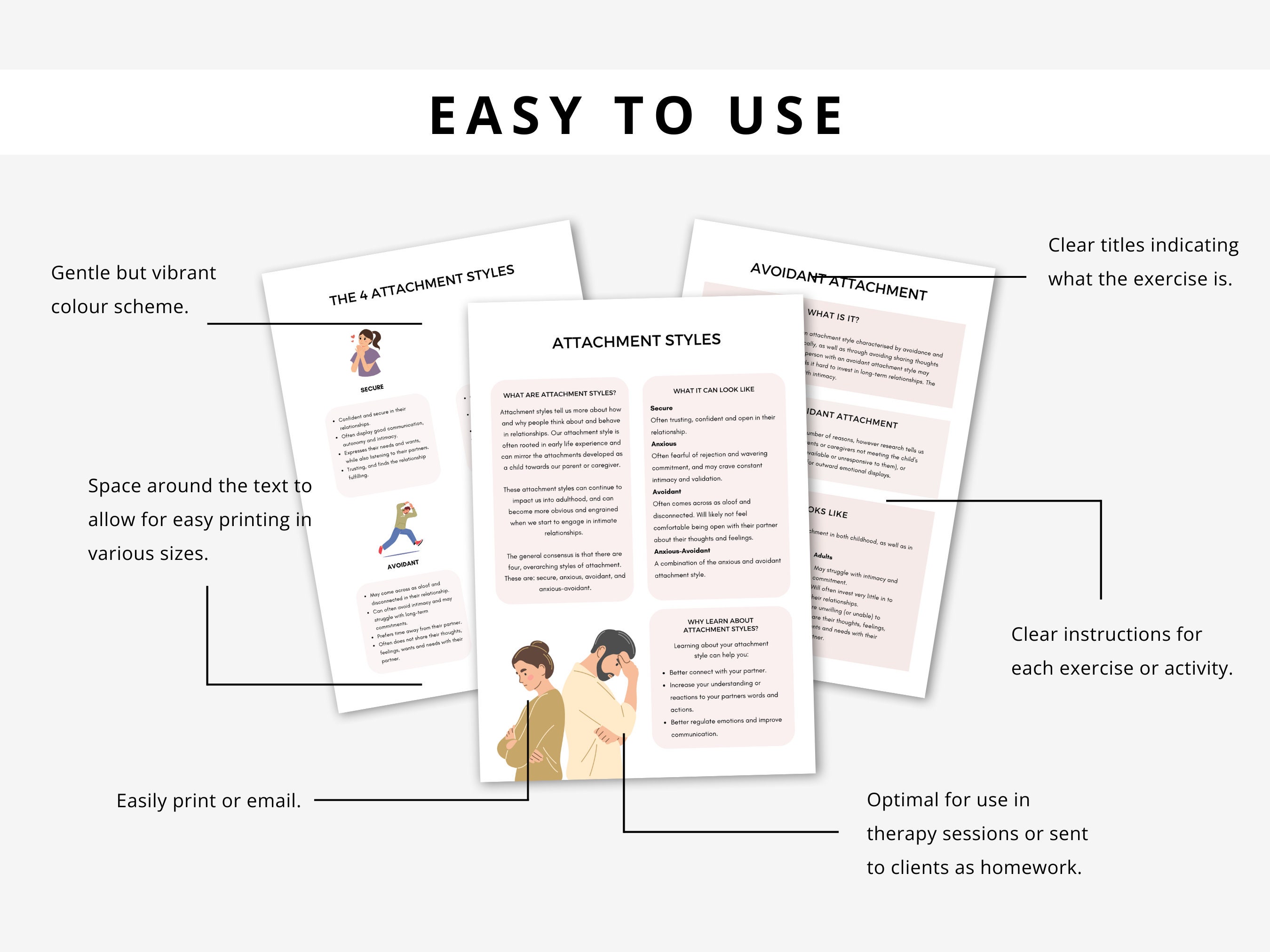 Attachment Styles Worksheet Bundle for Understanding Types of ...