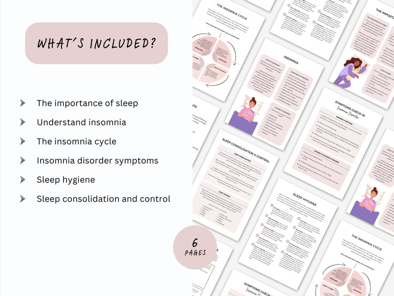 Sleep Hygiene & Insomnia Therapy Handout for Adults and Teens (PDF ...