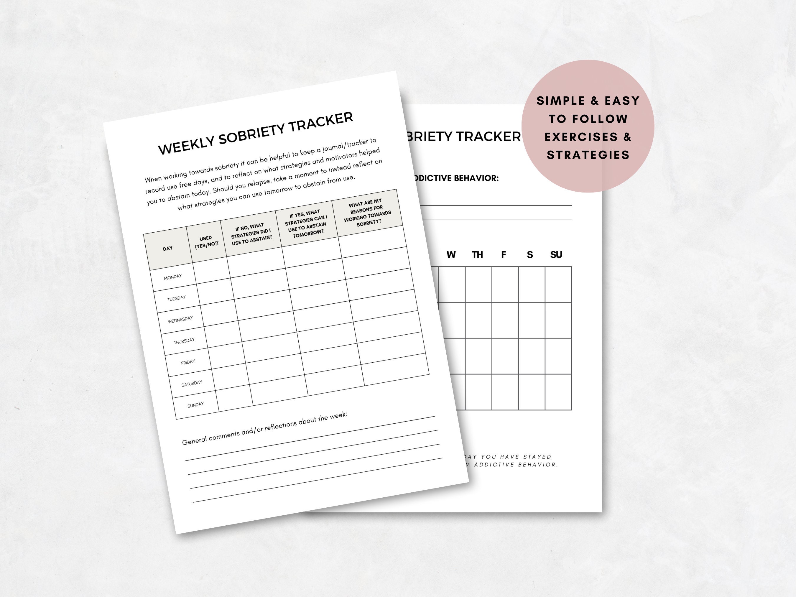 Relapse Prevention Addiction Recovery Digital Worksheets Sobriety