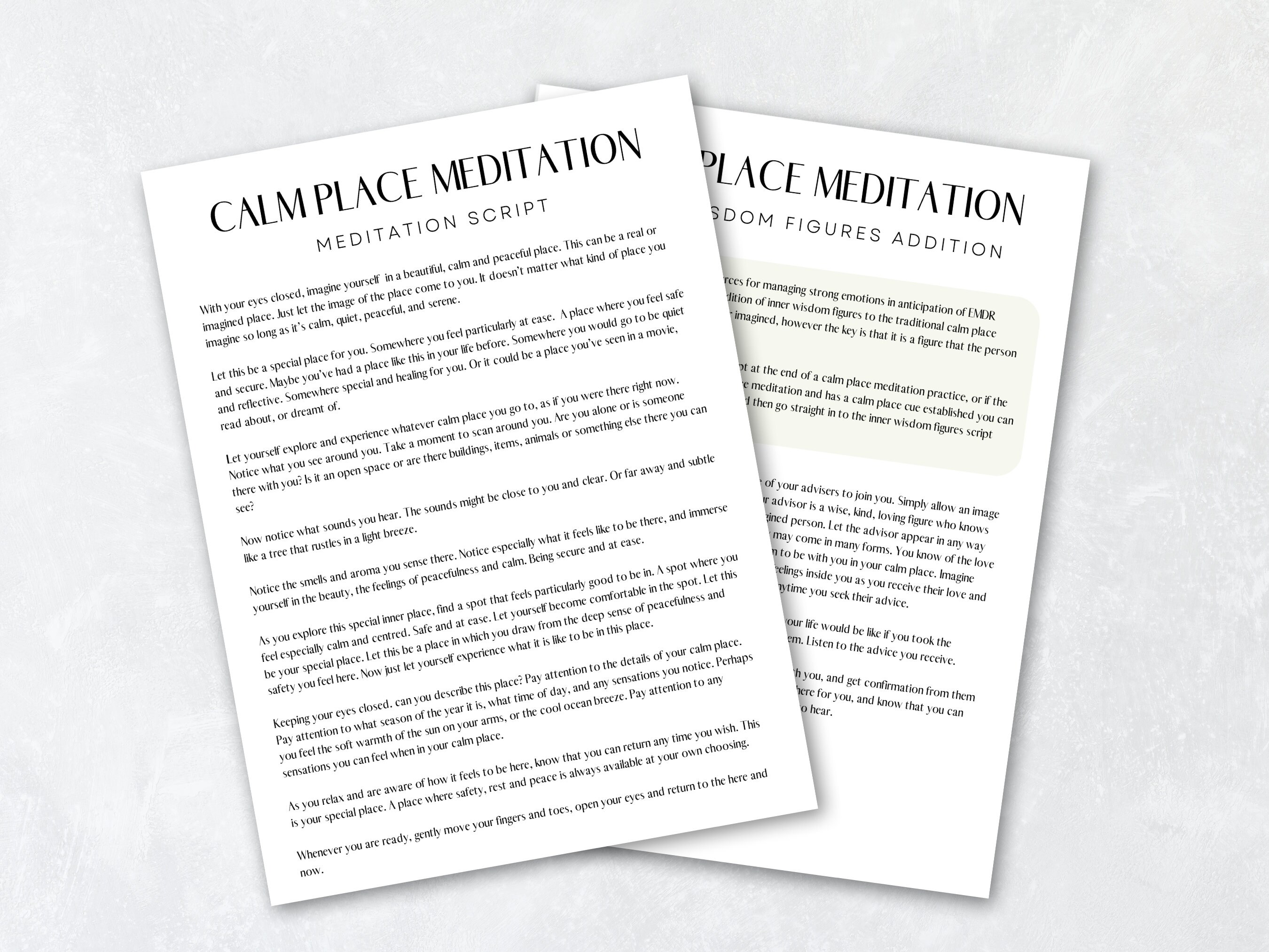 EMDR Therapy Worksheets Bundle: Calm Place Meditation (printable ...