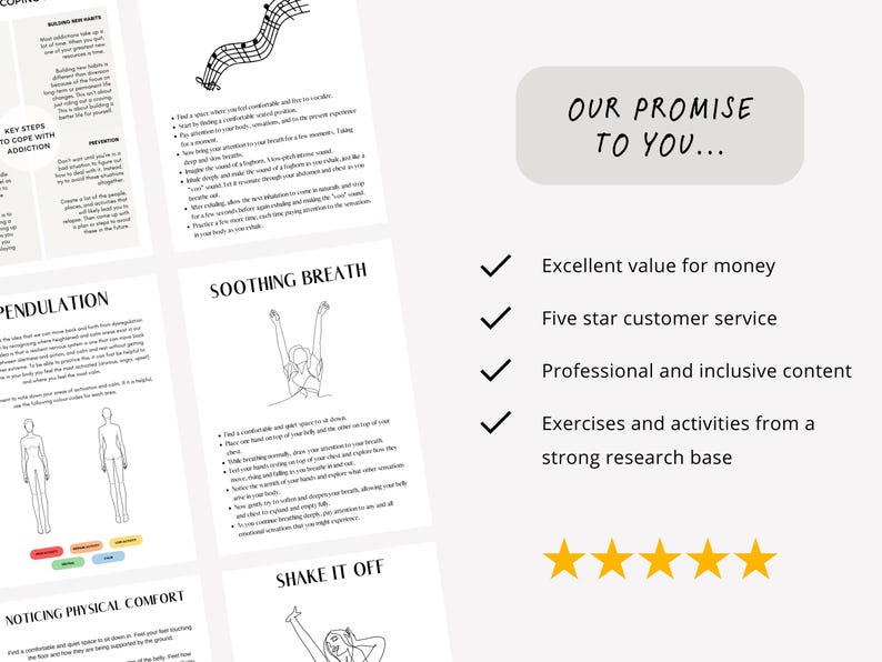 Somatic Experiencing Therapy Worksheets for Nervous System Regulation ...