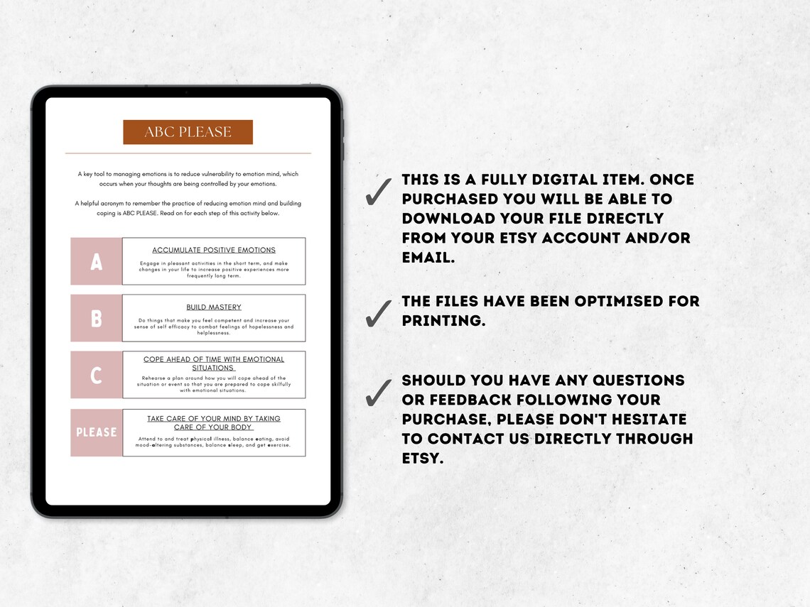 DBT Emotional Regulation Worksheets Bundle: Therapy Tools (PDF Digital ...