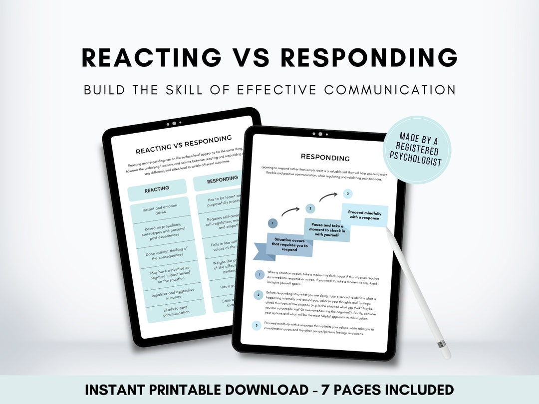 Effective Communication Worksheets for Healthy Relationships, Reacting ...