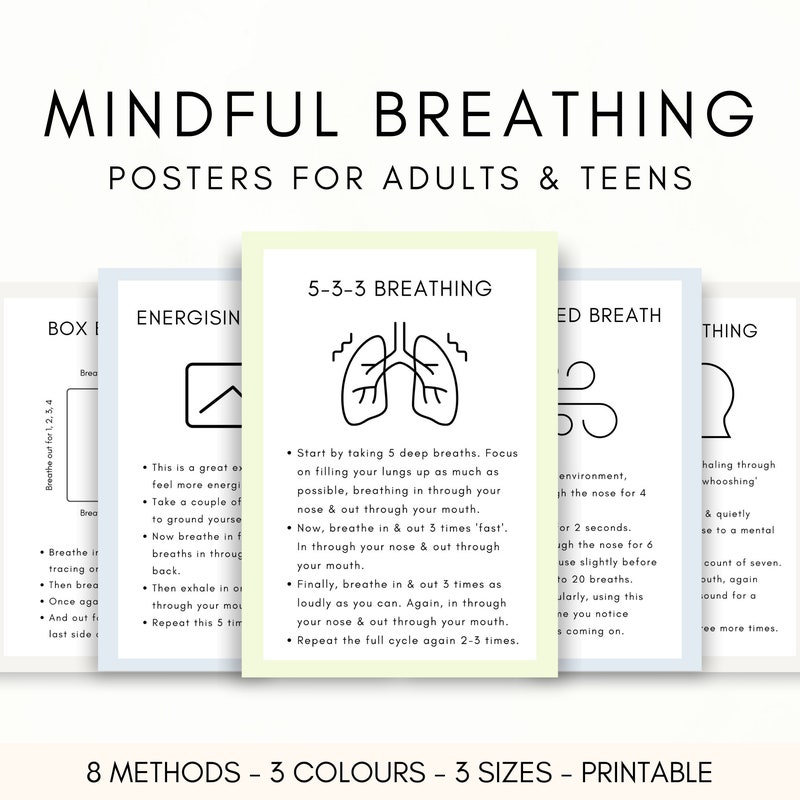 Breathing Cards for Adults - Etsy