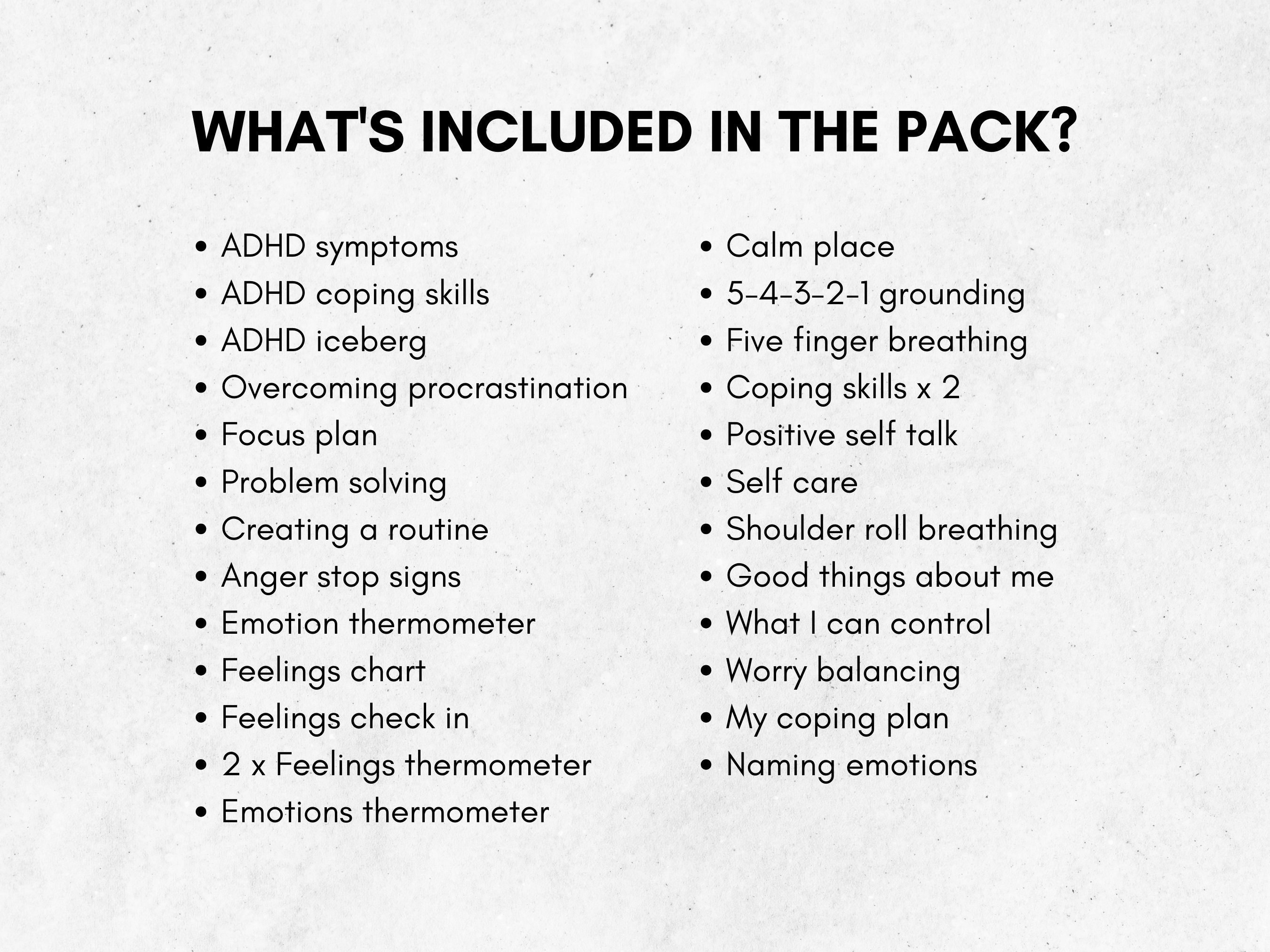 Kids ADHD Worksheet Bundle: Coping Skills & Emotion Management ...