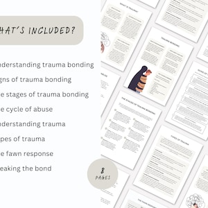 Trauma Bonding Therapy Education Handout, Understanding Trauma and ...